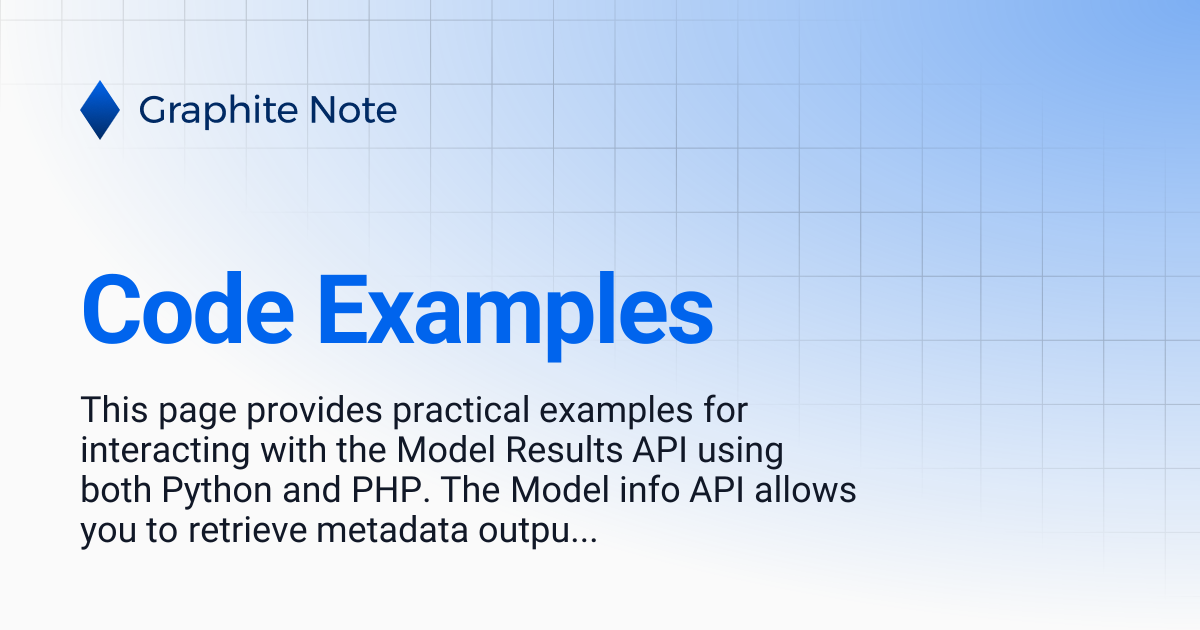 Code Examples Graphite Note Documentation