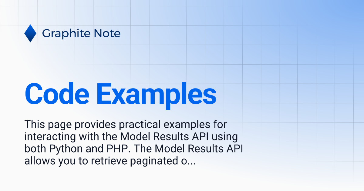 Code Examples Graphite Note Documentation