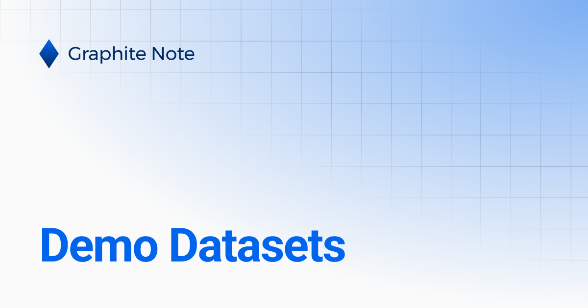 Demo Datasets Graphite Note Documentation 5697